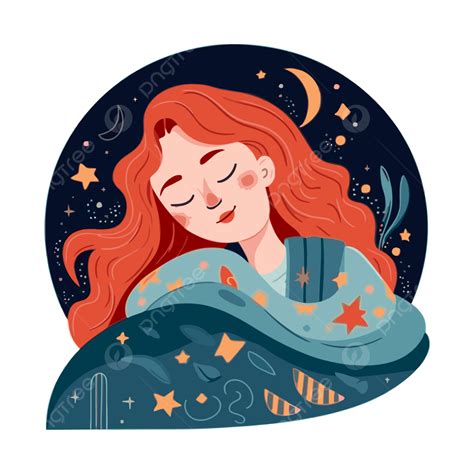 Woman Sleeping In Bed Cartoon