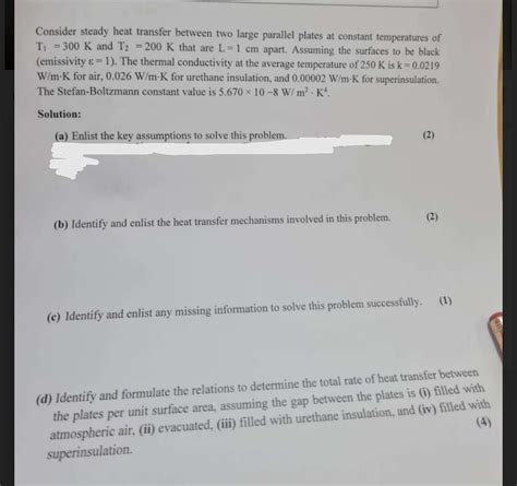 Solved Consider Steady Heat Transfer Between Two Large