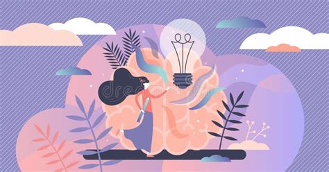 Creative Abstract Brainstorming Concept Flat Tiny Person Vector