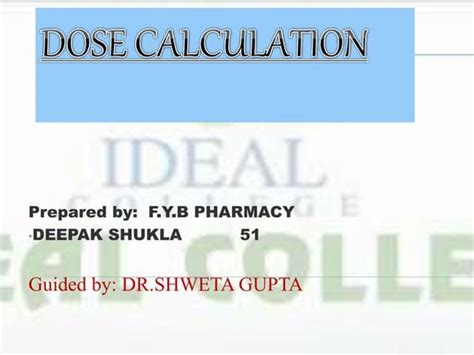 Calculation Of Doses Pptx Endocrine And Metabolic Diseases