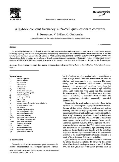 pdf a flyback constant frequency zcs zvs quasi resonant converter