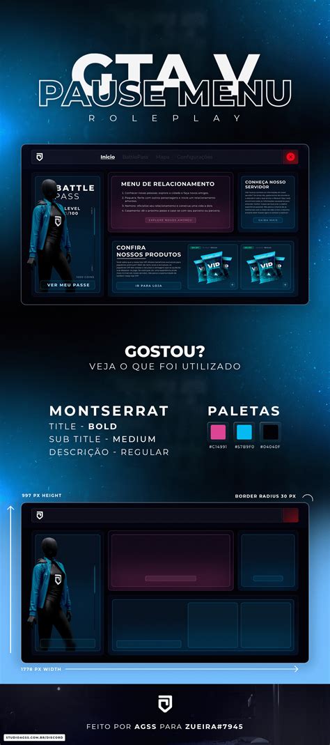 Gta V Roleplay Pause Menu Ui Ux On Behance