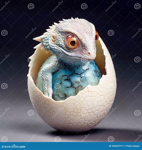 Cracking Opal Scaled Dragon Egg Egg Shaped Cute Stock Illustration