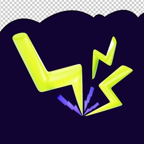 Premium Psd Lightning Bold With Yellow And Blue Color 3d Illustration