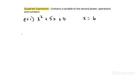 Evaluating A Quadratic Expression With Integers Algebra Study Com