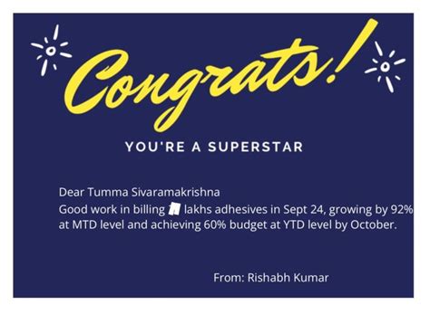 Tumma Sivarama Krishna On Linkedin Consistency Appreciation