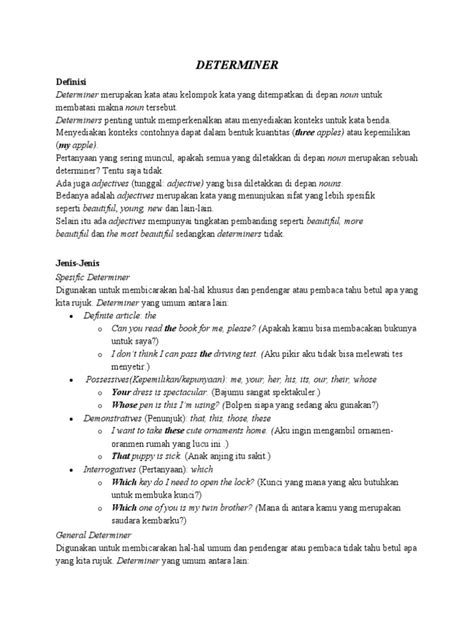 Determiner Pdf