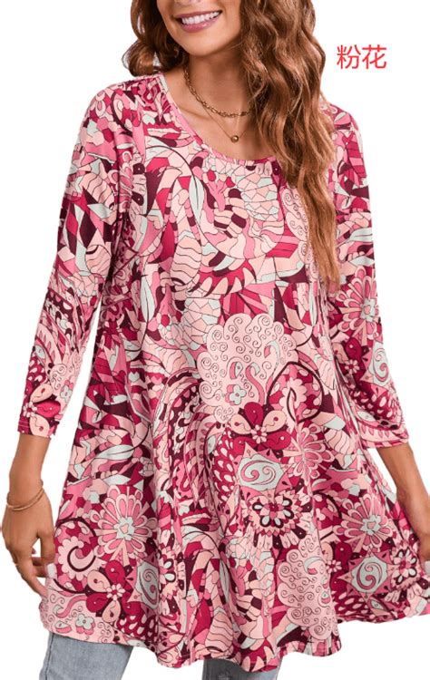 Fantaslook Womens Plus Size Tops Casual Long Sleeve Shirts Dressy Tunic