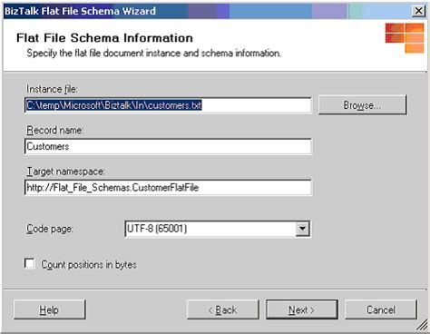 biztalk messaging services flat file schema