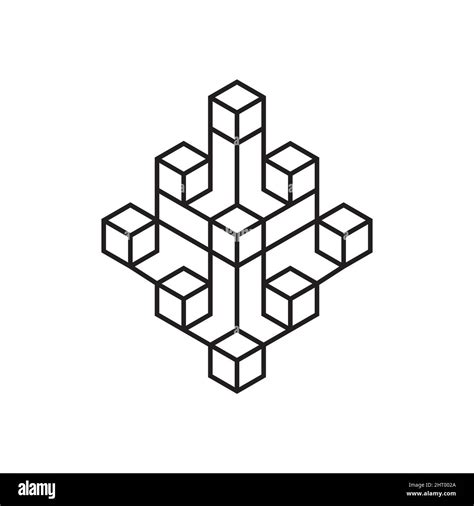 Line Icon Interconnected Hexagonal Design Vector Illustration Stock Vector Image And Art Alamy