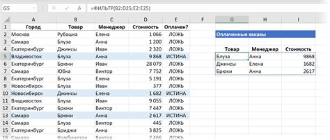 Формулы для фильтра Excel Word и Excel помощь в работе с программами