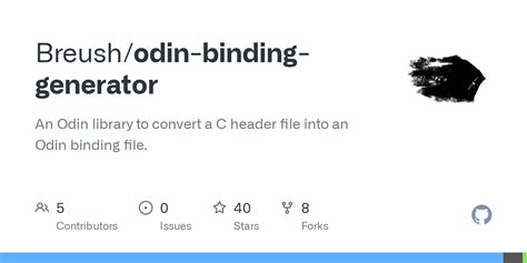 Github Breushodin Binding Generator An Odin Library To Convert A C