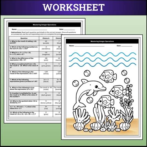 Teks 6 3d Color By Number Mastering Integer Operations By Markimatics