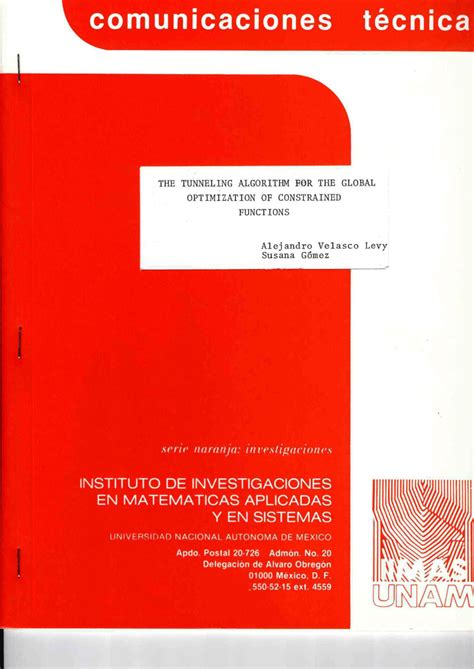 pdf the tunneling algorithm for the global optimization of