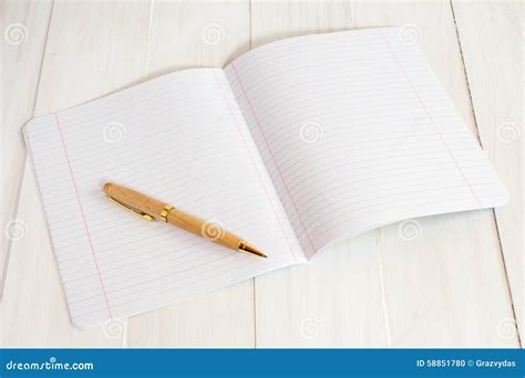 Exercise Book Jotter With Pen Stock Photo Image Of Jotter White 58851780