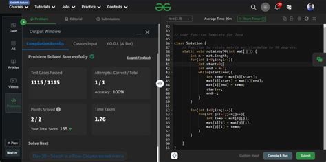 Logesh Ravi On Linkedin Gfg160 Geeksforgeeks Coding Dsa Matrix Problemsolving