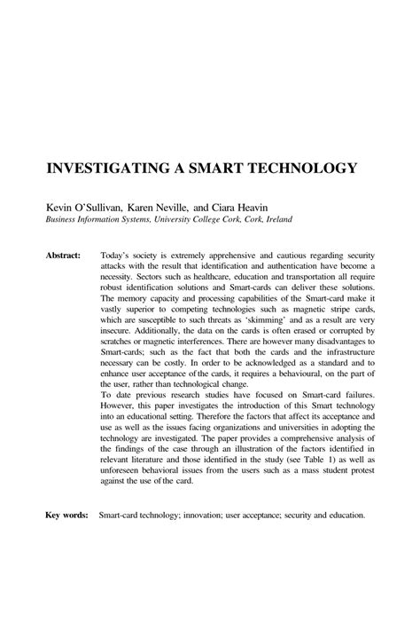 Pdf Investigating A Smart Technology