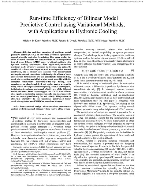 Pdf Run Time Efficiency Of Bilinear Model Predictive Control Using