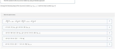 Solved Find The Solution To The Recurrence Relation By Using