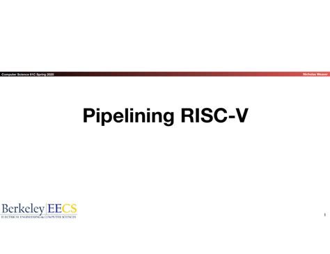 Pipelining Risc V Computer Architecture Presentation