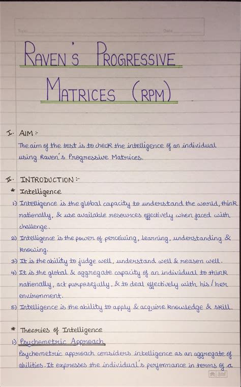 solution raven s progressive matrices psychology practical file rpm
