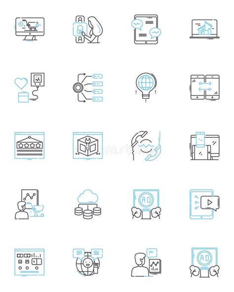 Mobile Apps Linear Icons Set Innovation Convenience Functionality Efficiency Integration