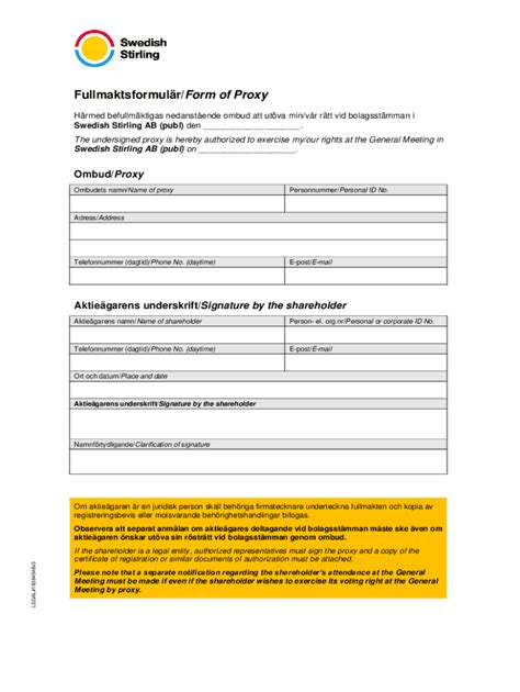 Fillable Online Proxy Form Sample Template To Fill Out Word And PDF40 SAMPLE Proxy Letter