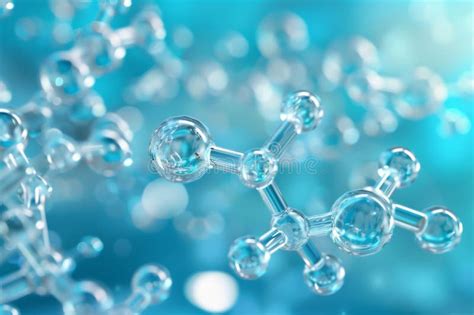 Molecular Structure Model With Red And White Atoms In A Blue Background Stock Illustration