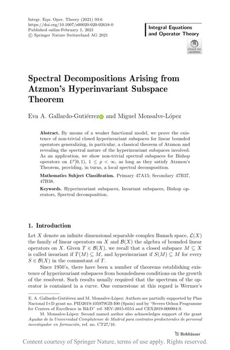 Spectral Decompositions Arising From Atzmons Hyperinvariant Subspace