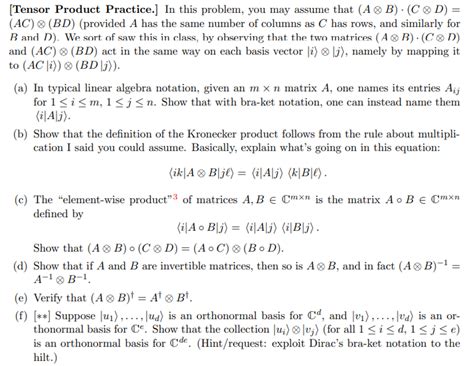 Solved Tensor Product Practice In This Problem You May Chegg Com