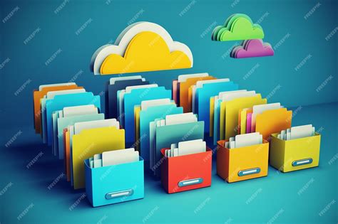 Premium Photo Computer Folders With Cloud Computing