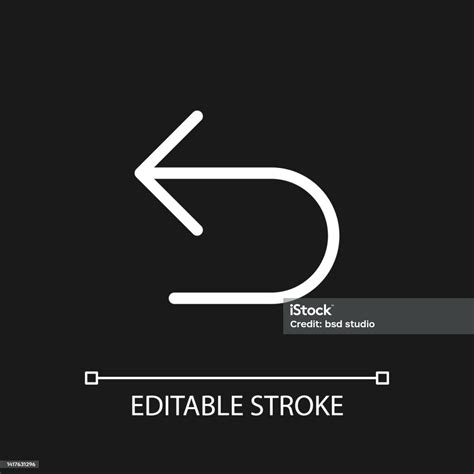 Undo Pixel Perfect White Linear Ui Icon For Dark Theme Stock Illustration Download Image Now