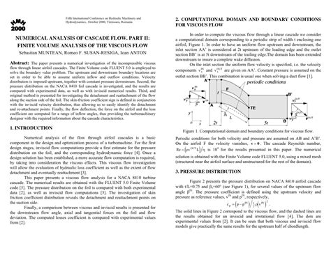 Pdf Numerical Analysis Of Cascade Flow Part Ii Finite Volume Analysis Of The Viscous Flow