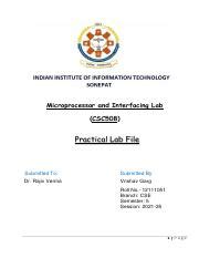 Microprocessor and Interfacing Lab: Practical Exercises for | Course Hero