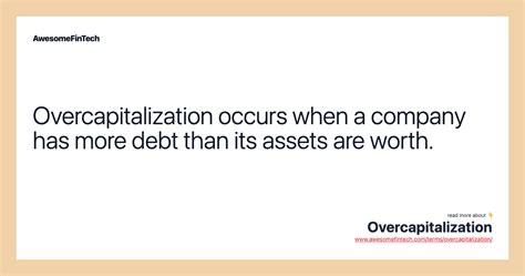 Overcapitalization Awesomefintech Blog