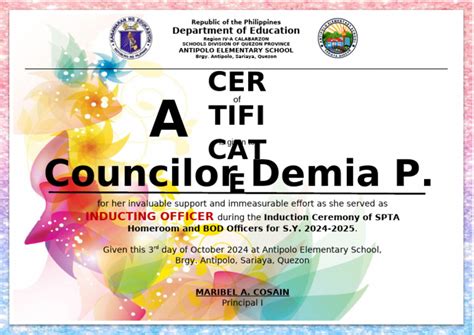 Certificate Induction Ceremony Pdf