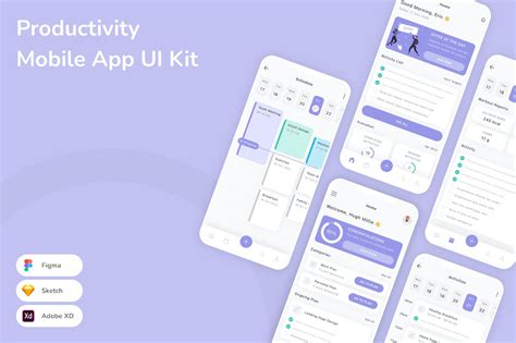 生产力移动应用app ui kit sketch fig xd 云瑞设计
