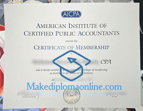 American Institute Of Certified Public Accountants Certificate