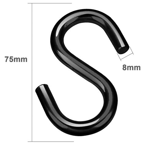 S Shaped Hanging Hooks 3 Inch Long Black Galvanized Iron S Hooks Heavy