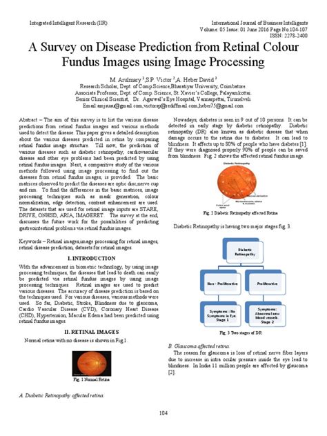 A Survey On Disease Prediction From Retinal Colour Fundus Images Using Image Processing Pdf