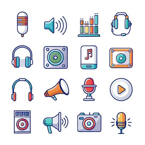 Premium Vector Audio Icon Set