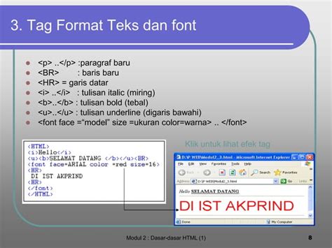 Modul Dasar Html Untuk Pemula Web Progra Ppt