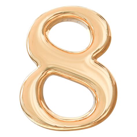 3d Número 8 Dorado 11297486 Png