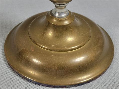 Kirk Stieff Two Toned Pewter Candlesticks W Brass Plated Weighted Base
