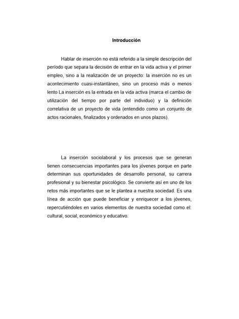 Insercion Sociolaboral Pdf Empleo Invalidez