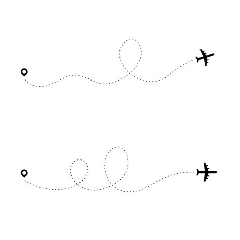 Premium Vector Airplane Dotted Path Dash Travel Line Route Point Aircraft Path Flight Map
