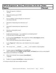 Exercises Docx APCS Exposure Java Name Exercises Date Period What Is