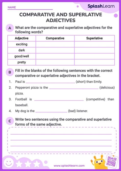 Find The Comparative Or Superlative Adjectives Worksheet