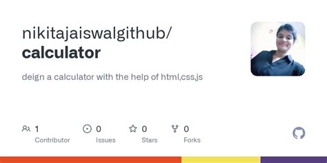 GitHub Nikitajaiswalgithub Calculator Deign A Calculator With The Help Of Html Css Js