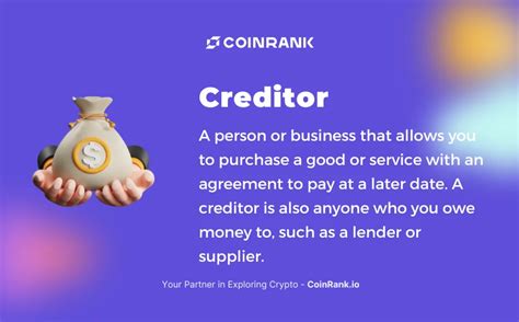 Finance Dictionary Creditor Coinrank